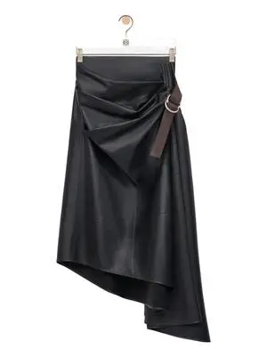 Loewe Belted Asymmetric Draped Skirt - Black