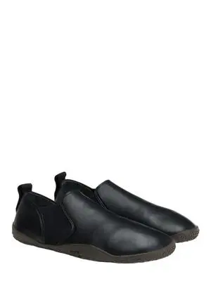 LEMAIRE Leather Slip-on Slippers With Elastic Panels And Vibram Outsole - Black