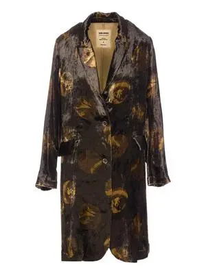 UMA WANG Graphic Pattern Single-breasted Coat - Black