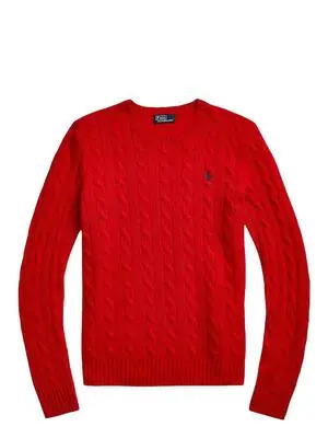 POLO RALPH LAUREN Polo Ralph Lauren Cable-Knit Crewneck Jumper With Embroidered Pony