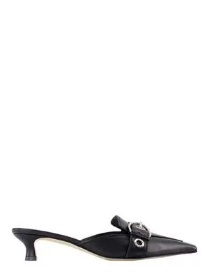 AeydĒ Danielle Pointed Toe Mules With Eyelet Detailing - Black