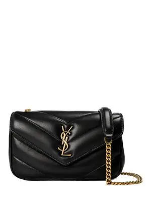 Saint Laurent Saint Laurent Loulou Mini Quilted Lambskin Crossbody Bag Black
