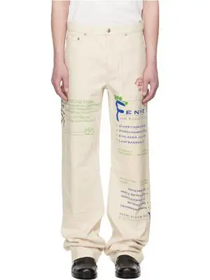MARINE SERRE Paneled Cotton Trousers - Nude
