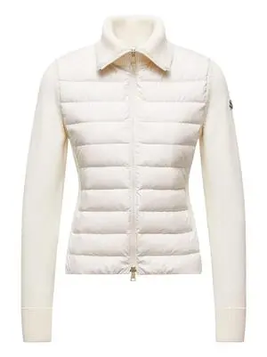 Moncler Padded Zip-up Wool Cardigan - White