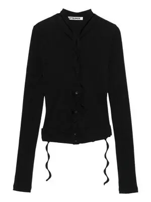 Ottolinger Long-sleeved Ribbed Cardigan - Black