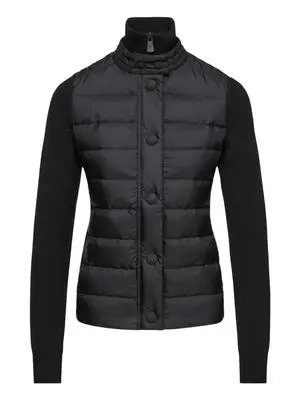 Moncler Padded Wool Blend Cardigan - Black