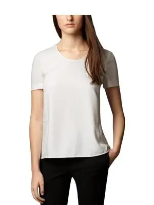 Burberry Round Neck Short Sleeve T-shirt - White