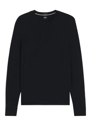 Hugo Boss Cable-knit Crewneck Jumper - Dark Blue