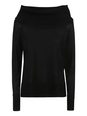 Max Mara Wool Off-the-shoulder Sweater - Black