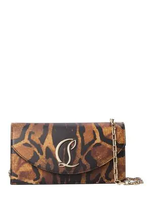 CHRISTIAN LOUBOUTIN Loubi54 Clutch Bag With Chain Strap - Brown