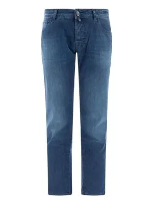 Jacob Cohen Slim Fit Jeans With Button Detail - Blue