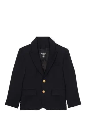 Balmain Two-button Tailored Jacket With Notched Lapels - Black