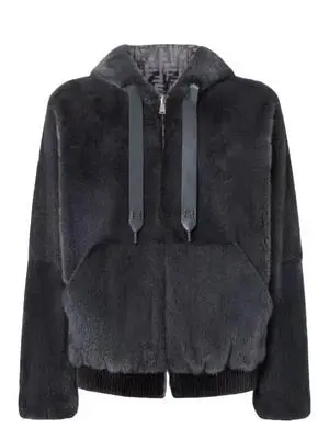 Fendi Reversible Hooded Jacket With Logo Detailing - Black
