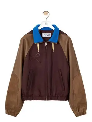 Loewe Loewe Technical Fabric Bomber Jacket Brown