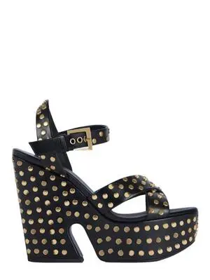 GIVENCHY Givenchy Leather Platform Clogs With Stud Embellishments