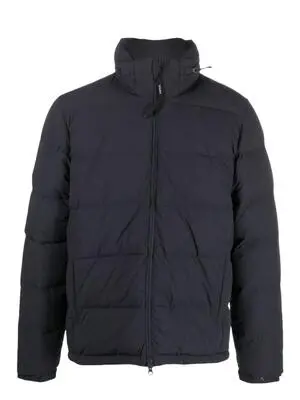 Aspesi Quilted Funnel Neck Zip-up Jacket - Black
