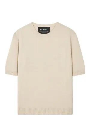Alanui Ribbed Round Neck T-shirt - Nude