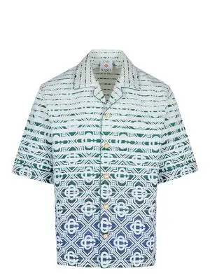 Casablanca Monogram Gradient Short-sleeved Shirt - Blue
