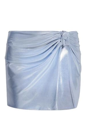 MISBHV Metallic Finish Asymmetric Skirt - Blue