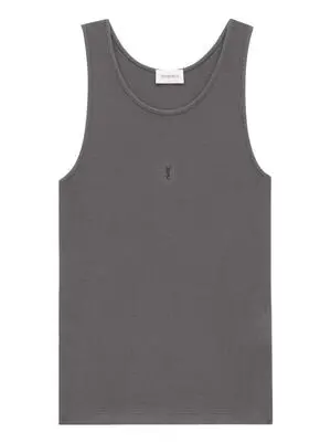 Saint Laurent Saint Laurent Cassandre Ribbed Tank Top Anthracite