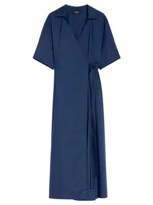 Max Mara Sarah V-neck Pleated Maxi Dress - Cornflower Blue