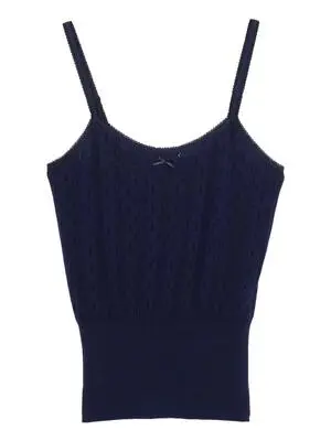 J.W.ANDERSON Pointelle-knit Camisole Top - Navy Blue