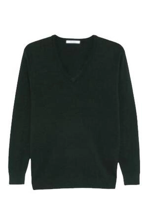 Max Mara Long-sleeved V-neck Sweater - Black