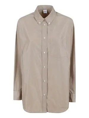 Aspesi Classic Collar Button-down Shirt With Chest Pockets And Cuffed Sleeves - Beige