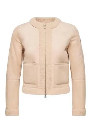 Moncler Shearling Down Jacket - Beige
