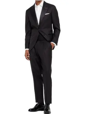 Brunello Cucinelli Single-breasted Wool Suit - Black