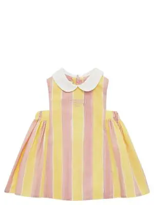 Fendi Pequin Pattern Poplin Baby Dress - Multi-color
