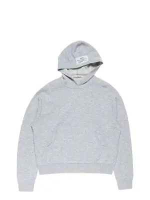 Acne Studios Knitted Long-sleeve Hoodie With Logo Detail - Cool Grey
