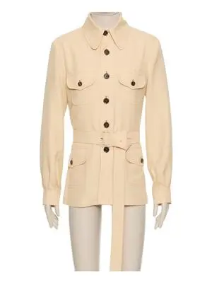 Valentino Garavani Belted Long-sleeved Casual Jacket - Nude