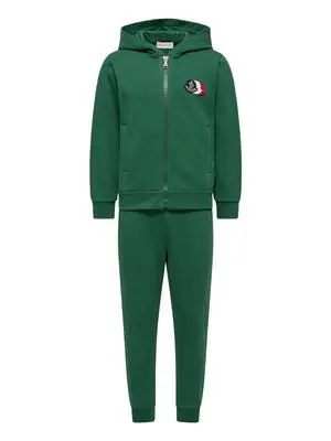 Moncler Triple Logo Cotton Fleece Tracksuit - Leaf Green