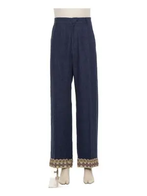 Valentino Garavani Floral Detailed Straight Leg Trousers - Black
