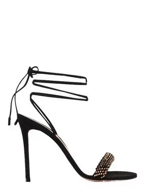GIANVITO ROSSI Gianvito Rossi Suede Sandals With Embellished Straps And Wraparound Laces