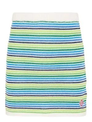 Casablanca Casablanca Striped Elastic-Waist Skirt Blue