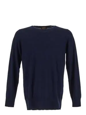 TOD'S Round Neck Jumper With Ribbed Details - Black