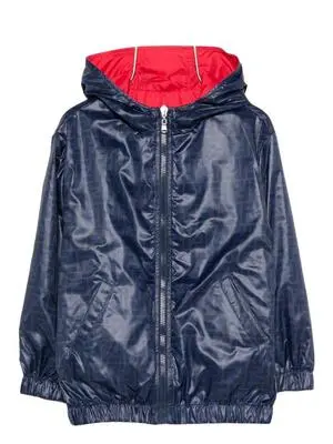 Fendi Ff Logo-print Hooded Jacket - Blue
