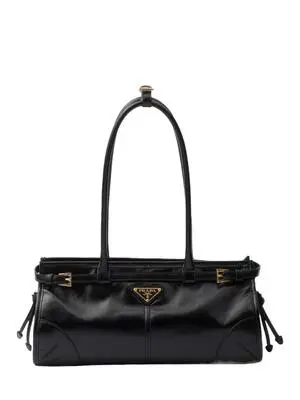Prada Bonnie Medium Leather Handbag - Black