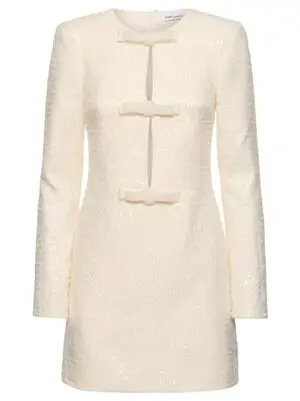SELF-PORTRAIT Self-Portrait Embellished Bow Detail Mini Dress
