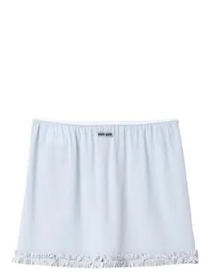 MIU MIU Miu Miu Flared Ruffle Trim Skirt