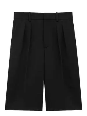 Saint Laurent Grain De Poudre Bermuda Shorts - Black