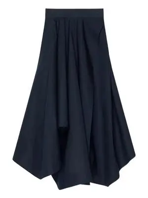Givenchy Asymmetrical Long Poplin Skirt - Black