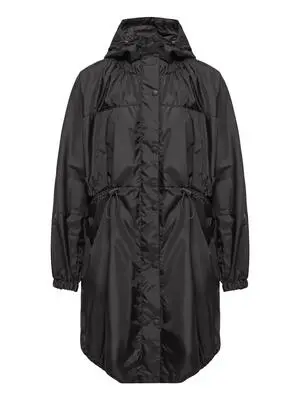 Moncler Long Parka With Drawstring Detail - Black