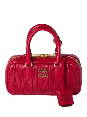 Miu Miu Arcadie Matelassé Nappa Leather Mini Bag - Red