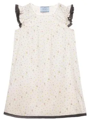 Prada Floral Print Cotton Batiste Mini Dress - No