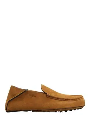 TOD'S Round Toe Slip-on Loafers - Brown
