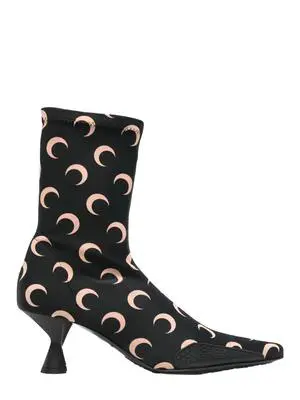 MARINE SERRE All-over Moon Detail Pointed Toe Boots - Black