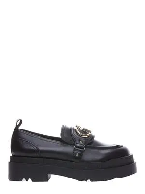 Liu Jo Love 50mm Logo-plaque Loafers - Black